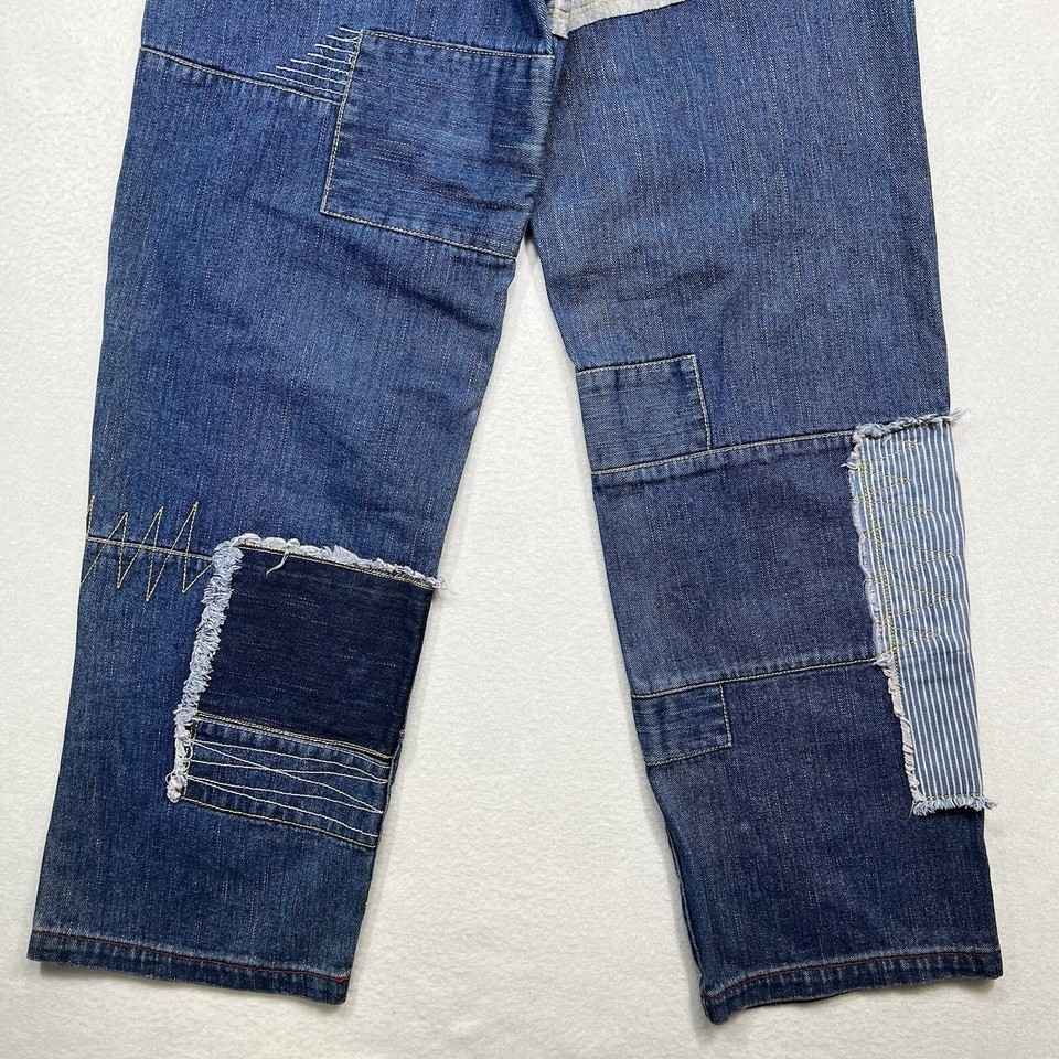 90s FNF Wide Leg Denim Jeans Y2K Patch Heavyweight Streetwear Skate ...