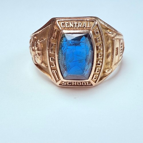 10K Gold 1959 Balfour Blue Spinel Syracuse New York Class School ...