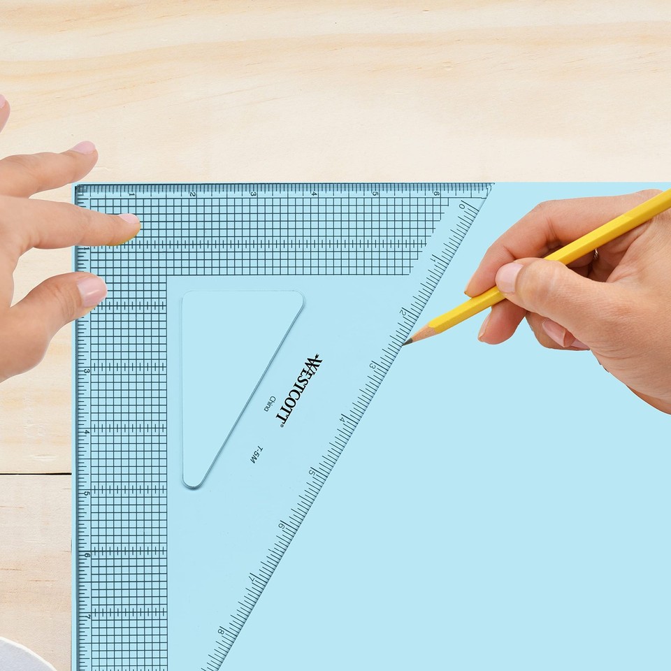 Westcott Clear Acrylic Ruler with Stainless Steel Edge and Graduated ...