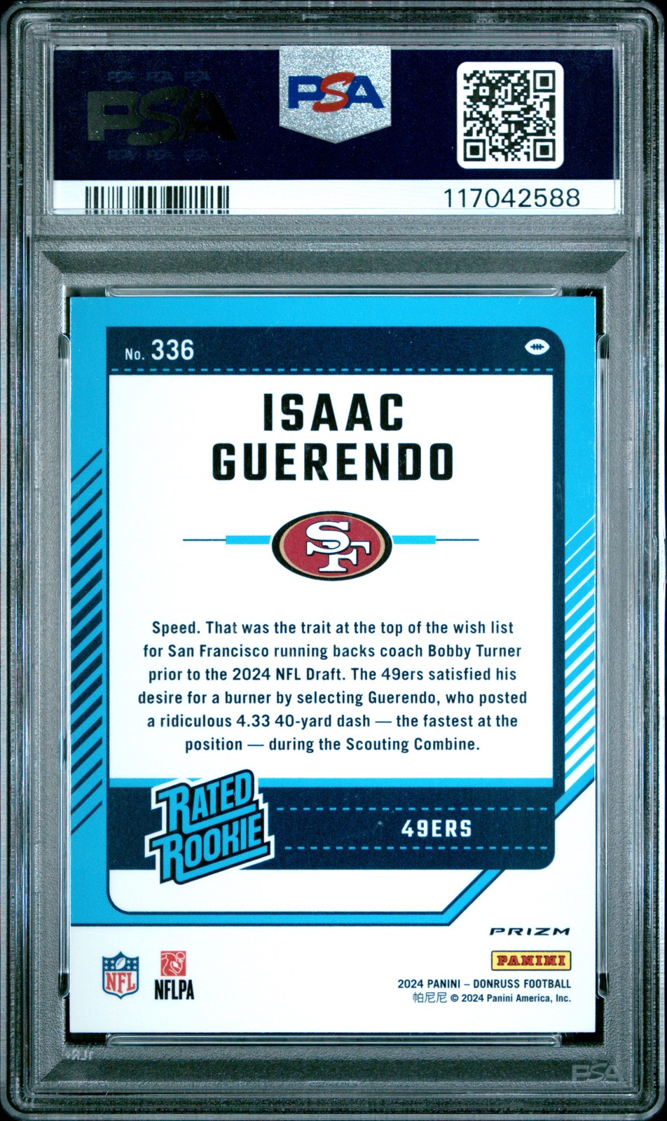 2024 Panini Donruss - Rated Rookie Isaac Guerendo #336 Optic Preview ...