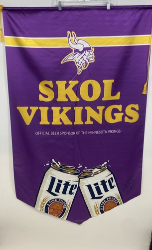 Minnesota Vikings Skol Purple Banner Miller Lite Official Beer Sponsor ...
