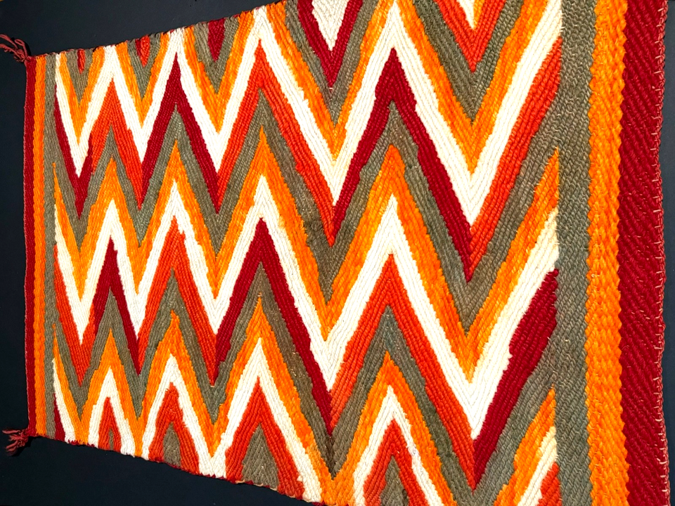 FIRE! HISTORIC NAVAJO LIGHTNING DESIGN DIAGONAL TWILL BLANKET,C1885 ...