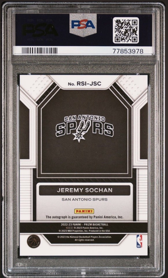 2022 Panini Prizm JEREMY SOCHAN Rookie Signatures PSA 9 Mint #RSIJSC ...