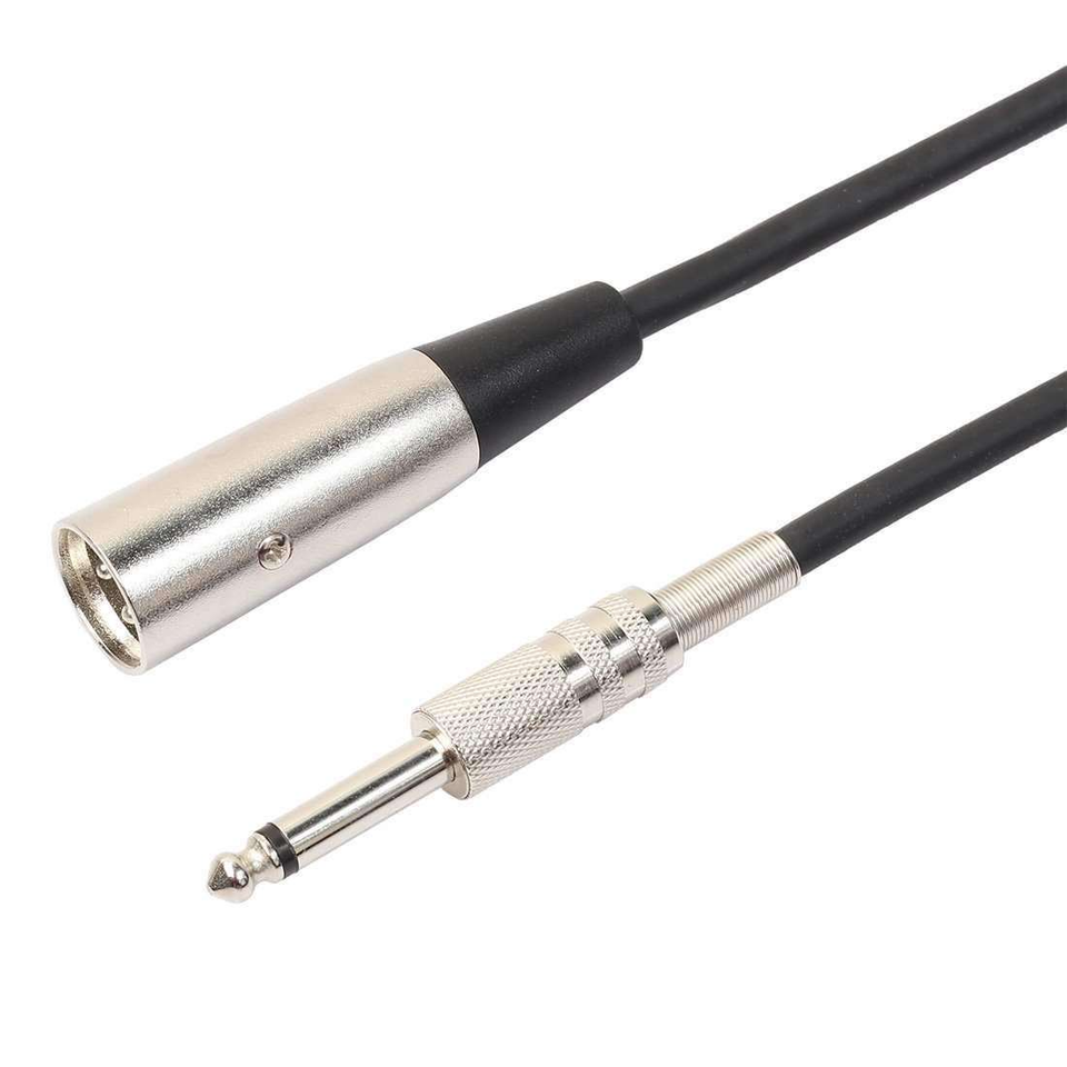 XLR 3-Pin Male To 1/4" Plug TS Microphone Mono Cable Unbalanced ...