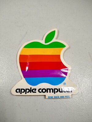 Vintage Apple Computer Rainbow Logo Decal Sticker 1980's, 4” x 3” | eBay