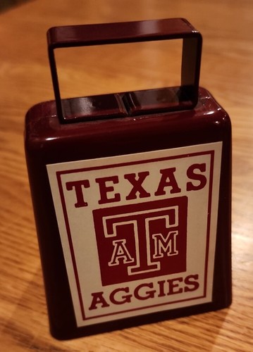 NEW Texas A&M Aggies Maroon 4"T x 3"W x 2"D Cowbell Hand Bell Sports ...