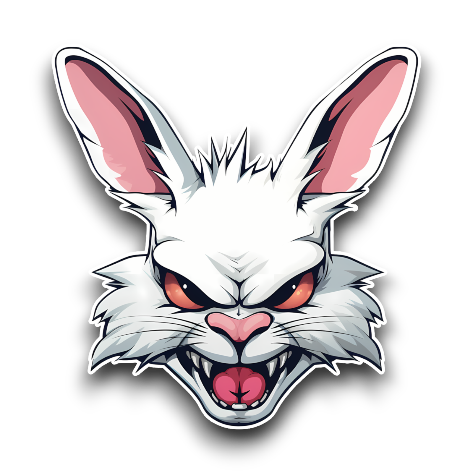 Angry Bunny Rabbit Animal Vinyl Sticker Decal For Car Laptop Window ...