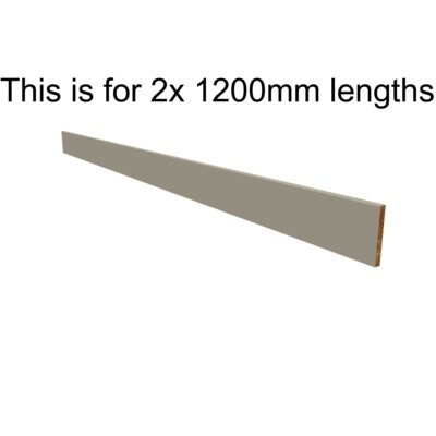 2x Soft Grey Plinth Kickboard Skirting Board 1200x150x16mm (2400mm ...