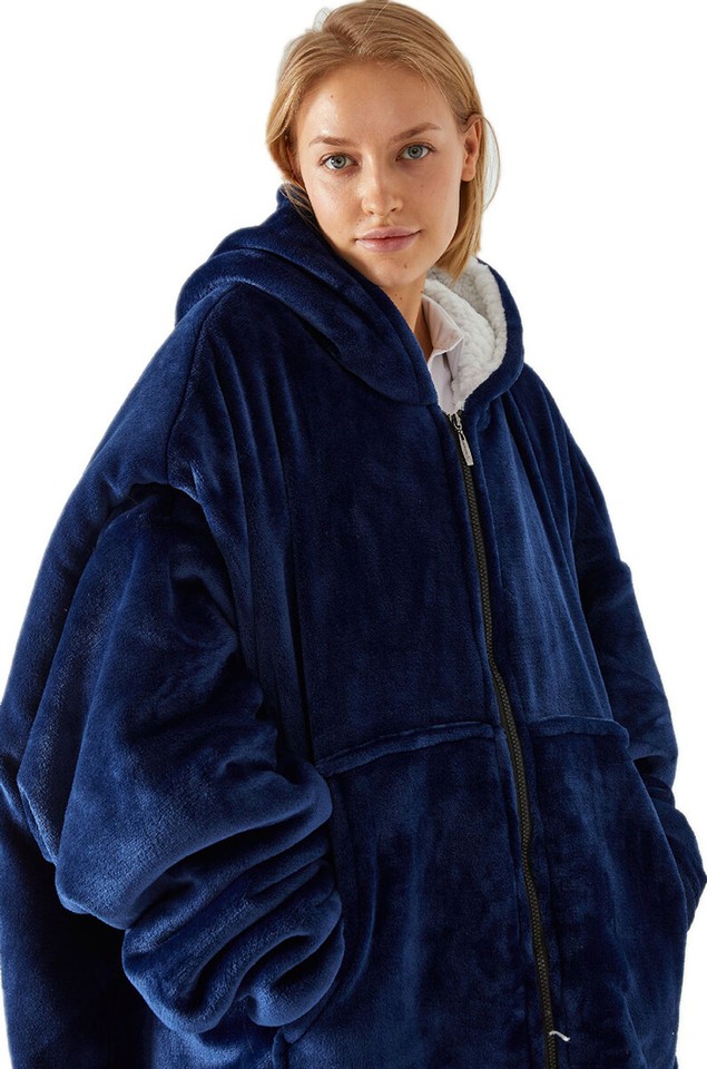 Fleece Hoodie Blanket Oversized Ultra Plush Sherpa Giant Big Hooded ...