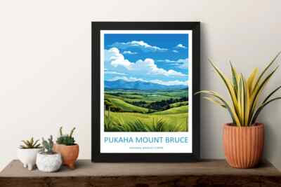 (Laminated) Pukaha National Wildlife Centre Travel Poster Print Wall ...
