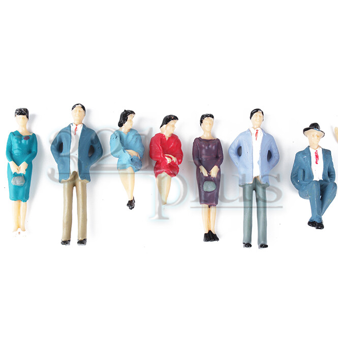 50 pcs Scale Plastic Models 1:32 People Sitting Standing Figures ...