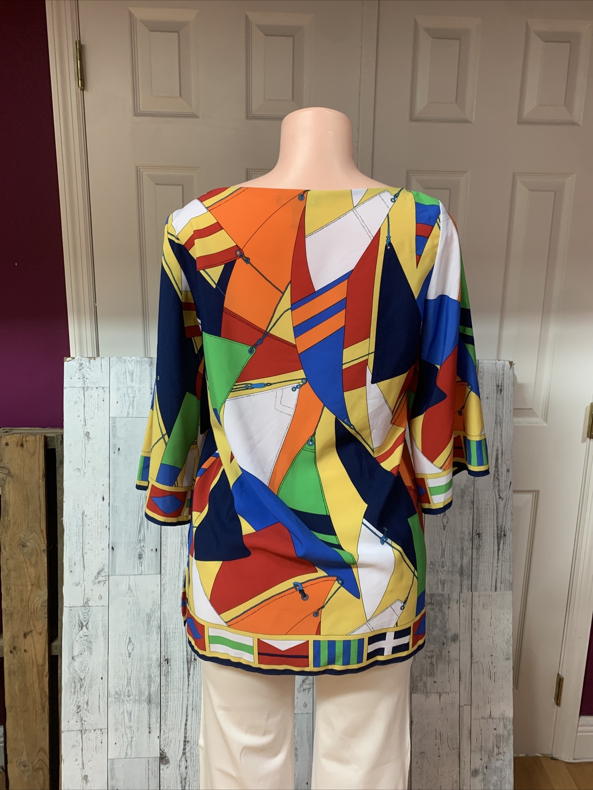 Lauren Ralph Lauren Batik Style Tunic Small Multicolor - Gem