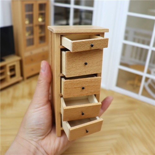 Wooden Furniture Model Miniature Decor Mini Drawer Cabinet Simulation ...