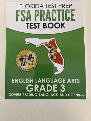 FLORIDA TEST PREP FSA Practice Test Book English Language Arts Grade 3 ...