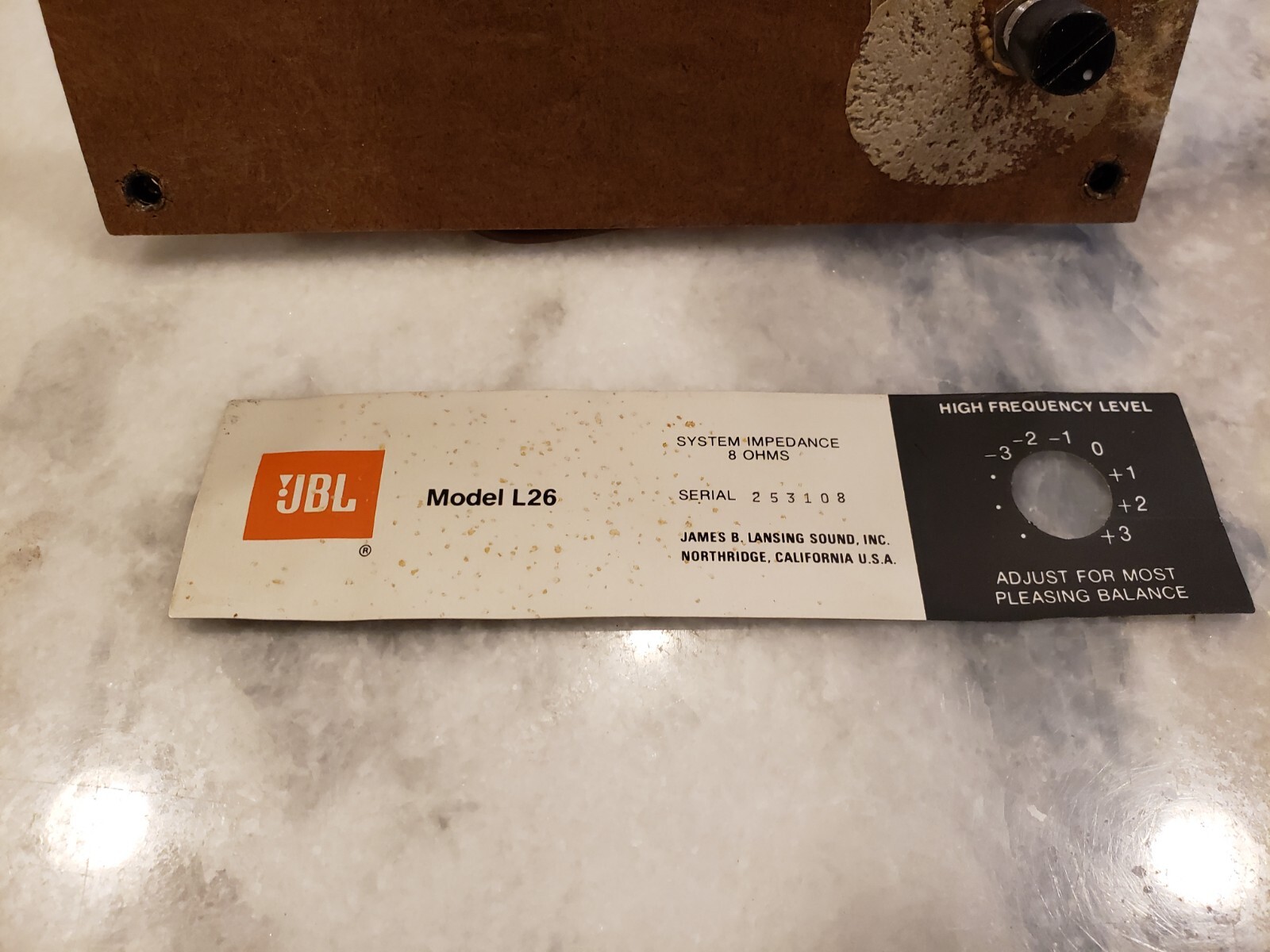 JBL L26 Crossover Lpad Foil Emblem Screws Single See Pics | eBay