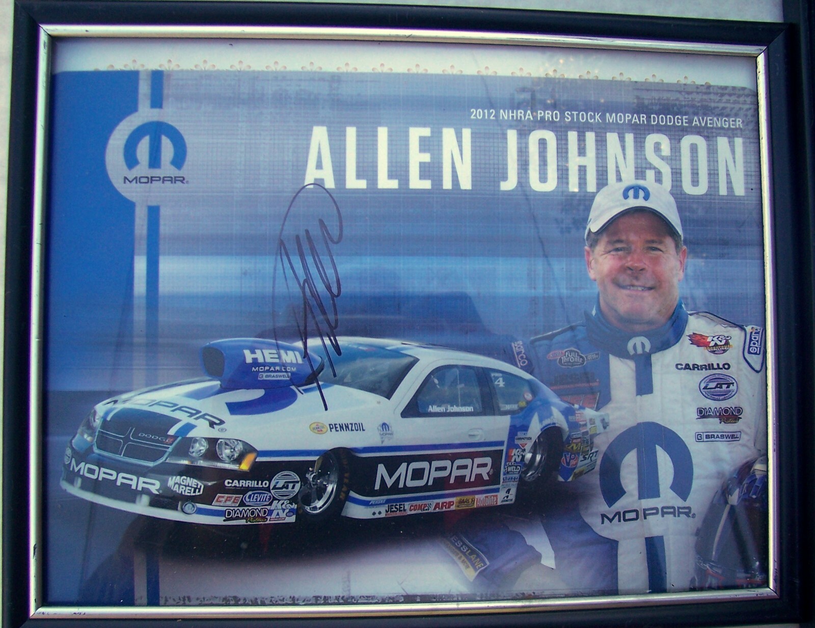 (6) NHRA DRIVERS AUTOGRAPHED 8" X10" FRAMED PICTURES UNDER GLASS - DRAG ...