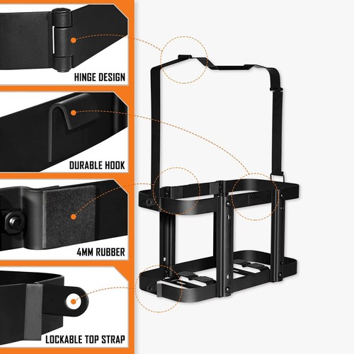 5.28 Gal 20L Jerry Can Gasoline Fuel Can Emergency Backup Tank Holder ...