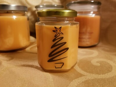 6 oz Mulled Cider "Christmas Tree" Hexagon Jar Candle by Melmade Scents ...