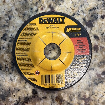 DEWALT DW4514 1/4" Thick Grinding Wheel with 4-1/2" Diameter and 7/8 ...