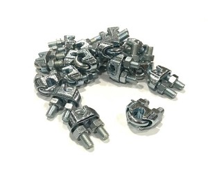 Cable Clamps 1/4” U-Bolts Galvanized Wire Rope Clamps Clips 6, 10, 20 ...