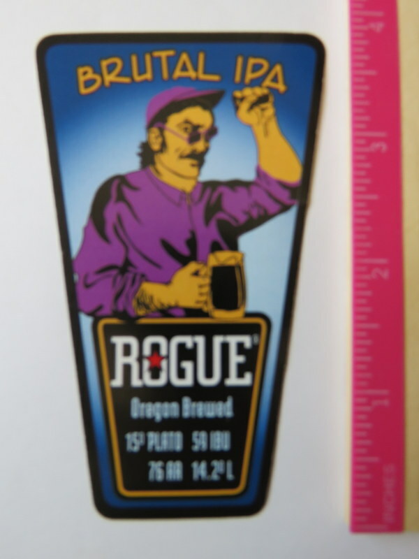 Beer Collectible STICKER ~ ROGUE Brewing Co Brutal IPA ~ Newport ...