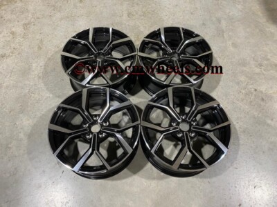 17” X4 VW Polo GTi Faro Style Alloy Wheels Gloss Black Machined VW Polo ...