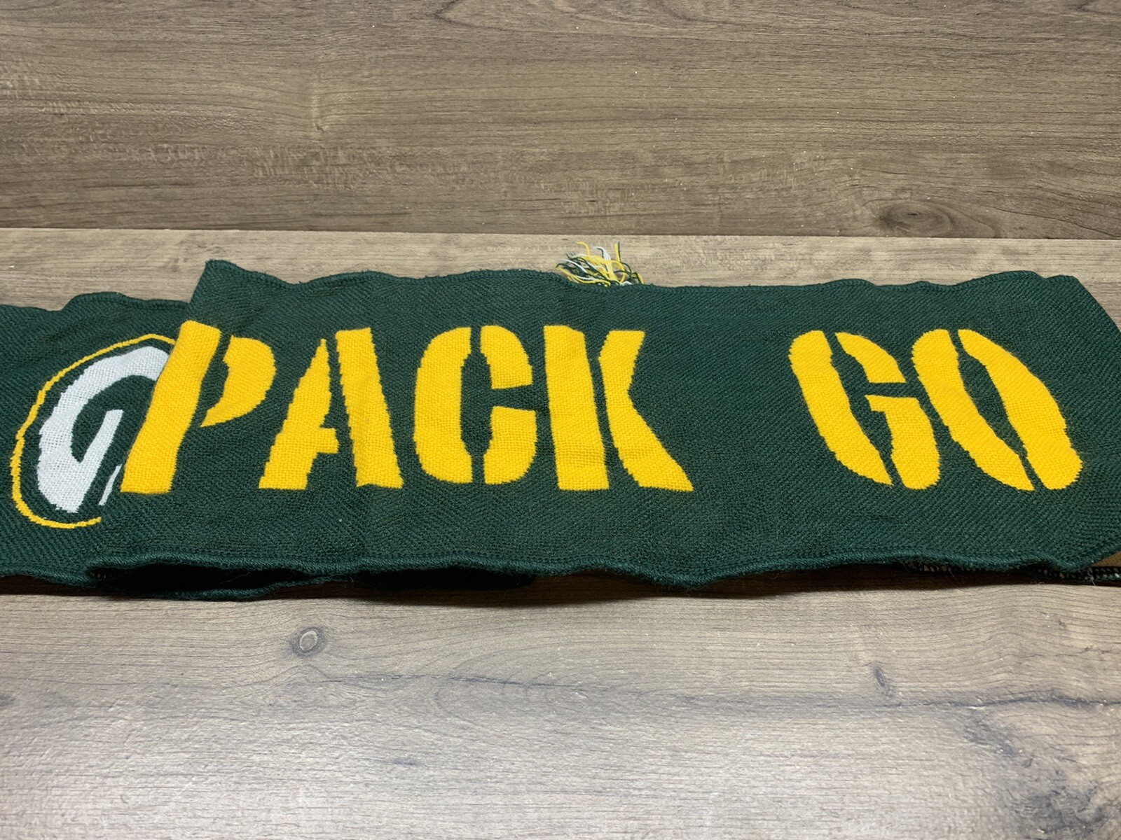 Forever Green Bay Packers Go Pack Go Big Logo Sentry Winter Scarf 52" x ...