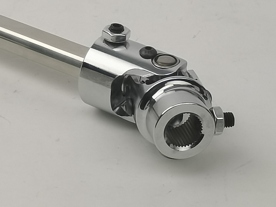 36" Polished Steering Shaft + 5/8"-36 Spline x 3/4" DD For 1979+ GM ...