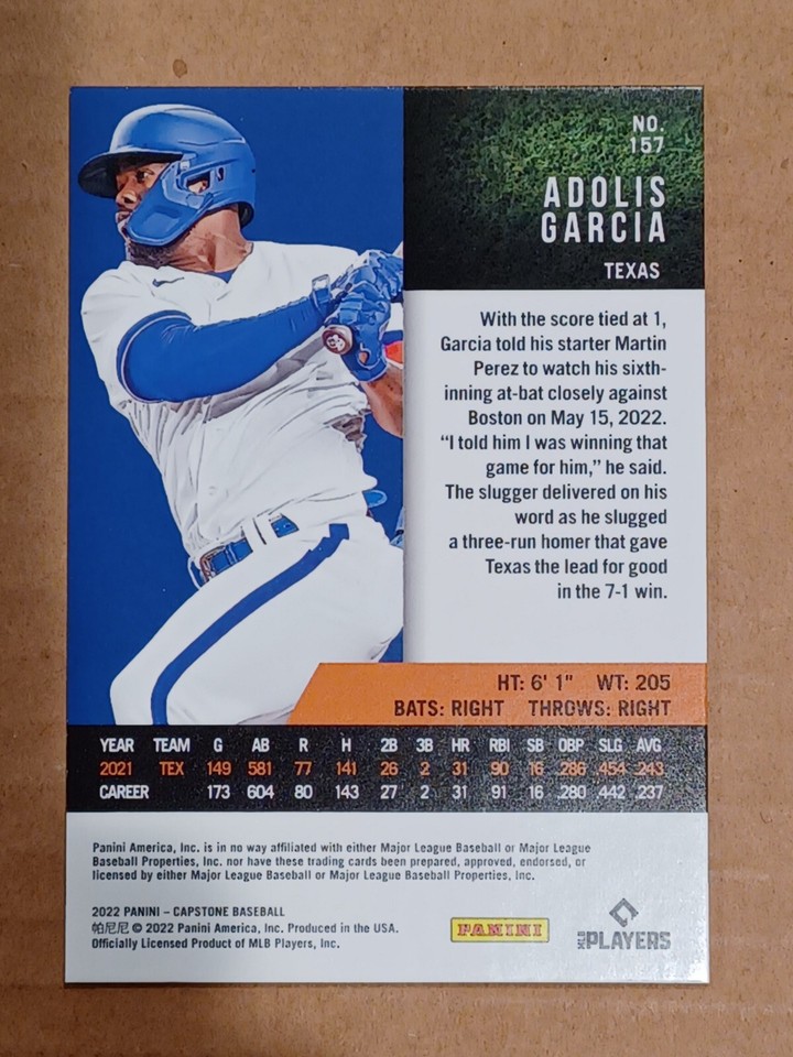 Adolis Garcia 2022 Panini Capstone Luxury Suite Texas Rangers #157 | eBay