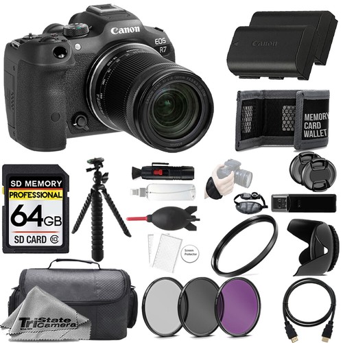 Canon R7 Camera+ 18-150mm Lens +64GB +Extra Battery+ 3 PC Filter ...
