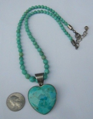 Jay King Sterling Heart Pendant Necklace Turquoise | eBay