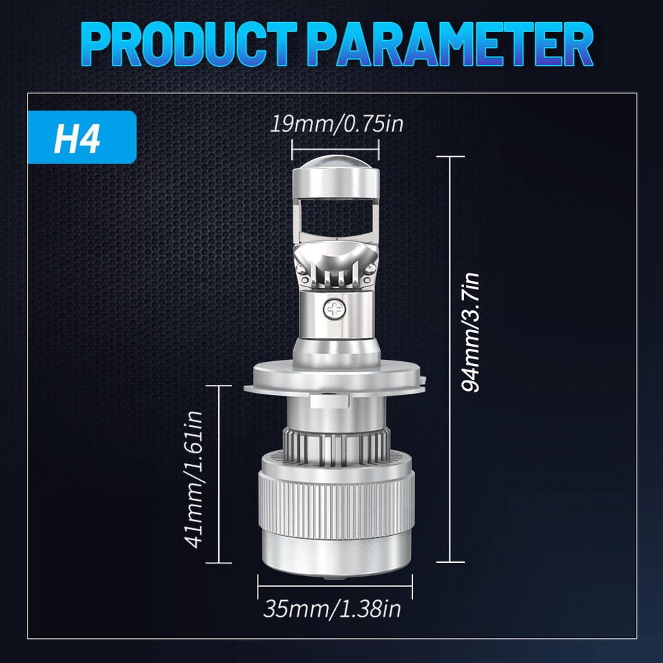 H4 H7 H11 9005 9006 Mini Bi-LED Projector Lens 200W Hi/Lo Beam ...