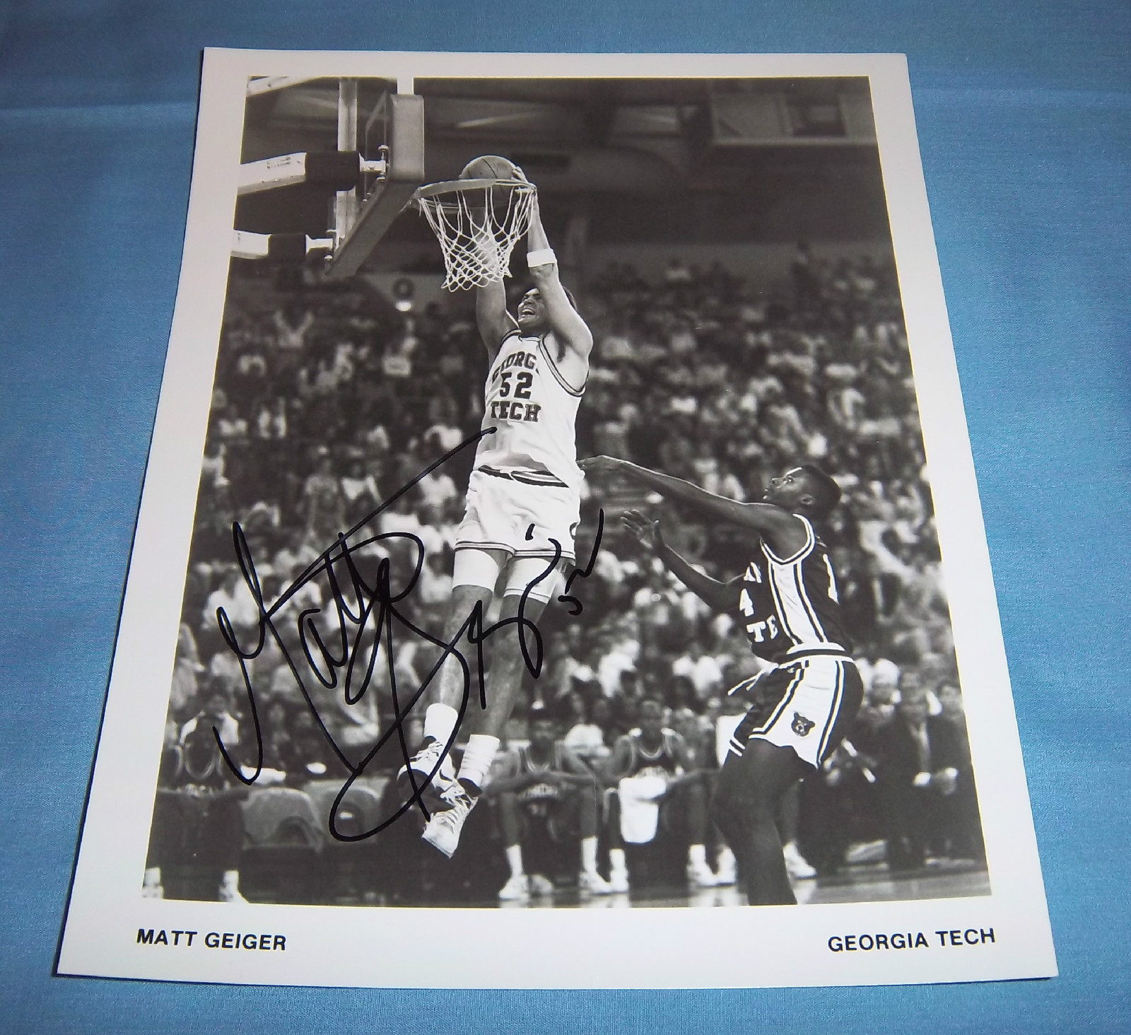 Georgia Tech Basketball Matt Geiger Signed Autographed 8x10 Photo Heat ...