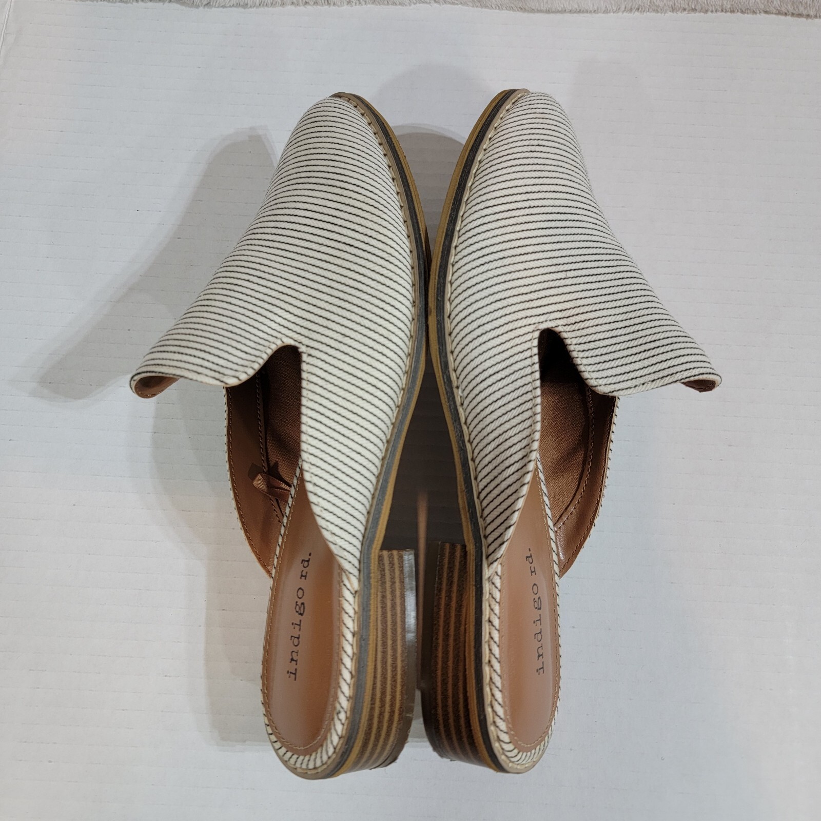 indigo rd. Mule Womens Size 7.5M Hayze Striped Slip On Low Block Heel ...
