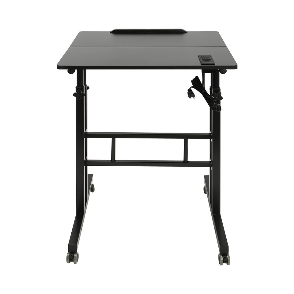 Mobile Stand up Desk Small Adjustable Standing Desk with Wheels Home ...