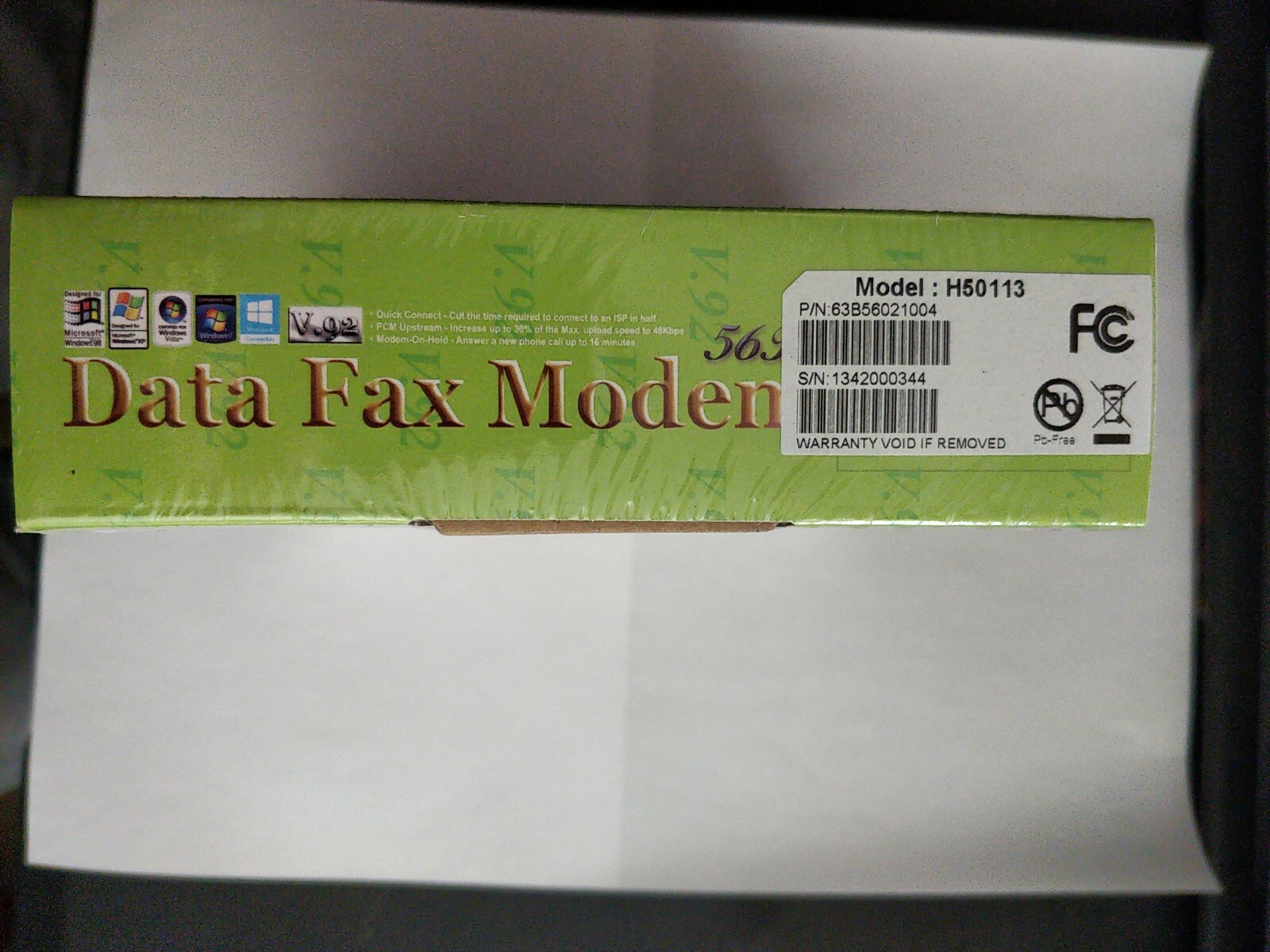 HiRO H50113 V92 56K External USB Data Fax Dial Up Internet Modem ...