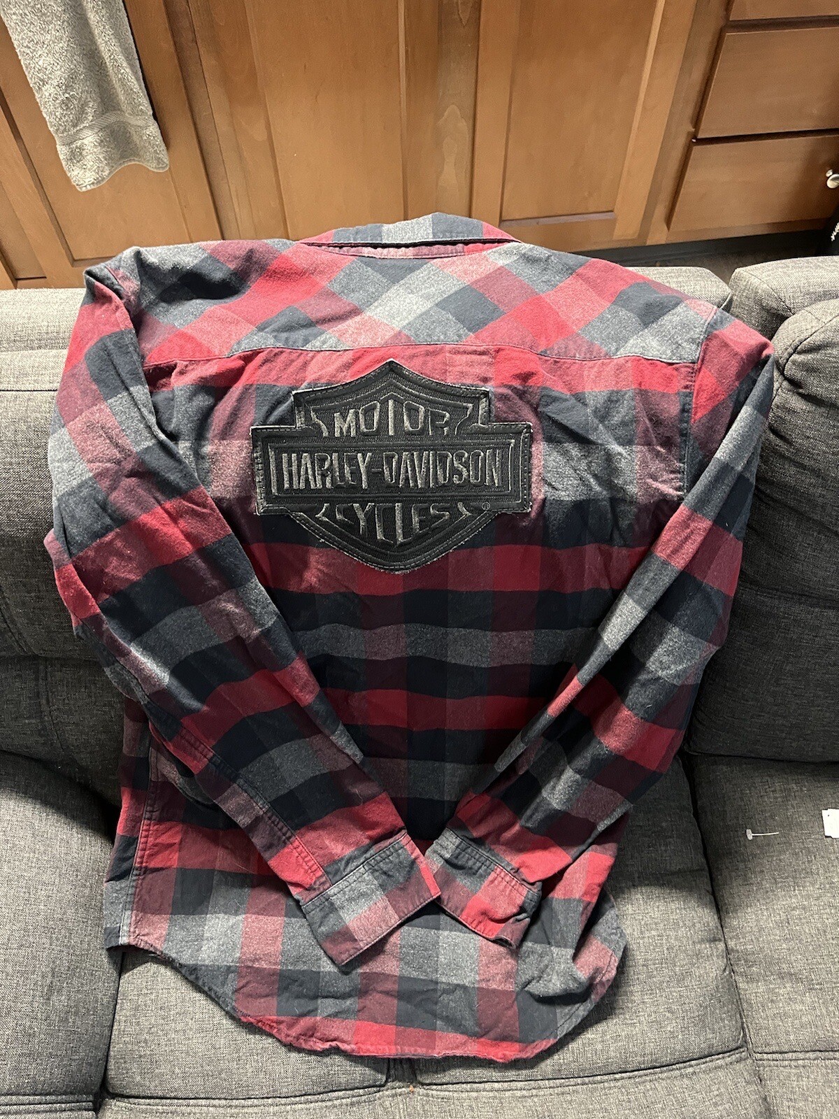 Harley Davidson Flannel Shirt Adult Regular Small Pla… - Gem