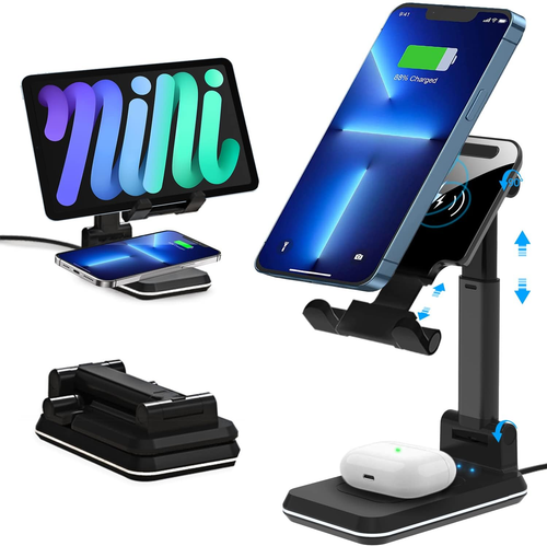Dual 10W Wireless Charger, [Angle&Height Adjustable] Wireless Charging ...
