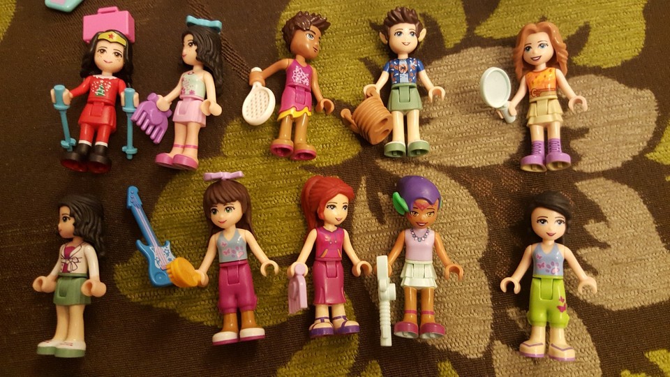 lego friends mini figures job lot bundle x15 & large elephant ...