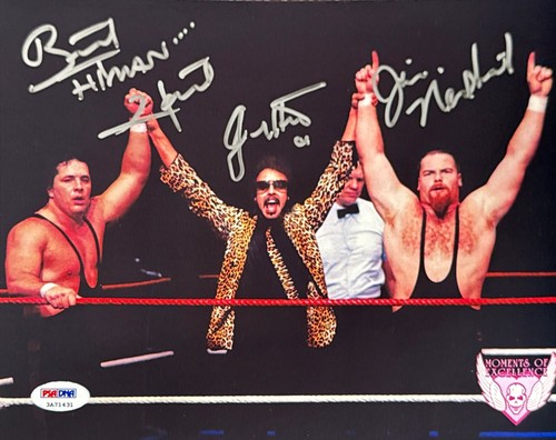 Bret Hart, Jimmy Hart, Jim Neidhart Signed 8x10 WWF Photo PSA 3A71431 ...