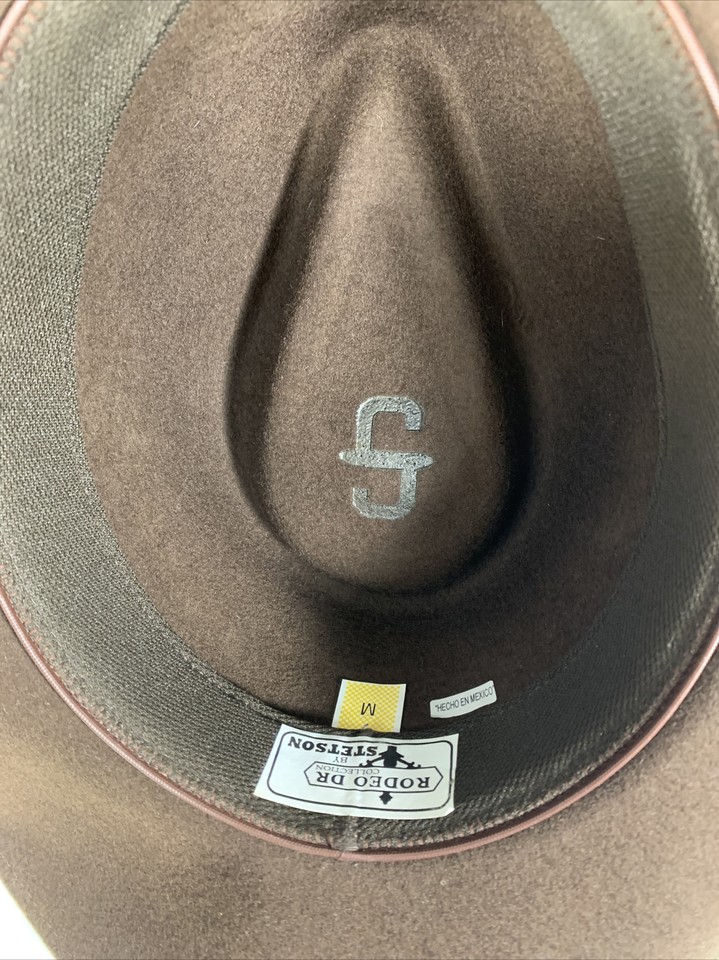 STETSON Cowboy Hat Mens Medium 100% Wool Felt with Leather Accents | eBay
