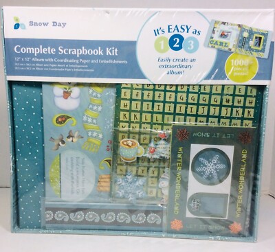 Complete scrapbook Kit Snow Day 1000 Pieces 12x12 Album,Paper ...