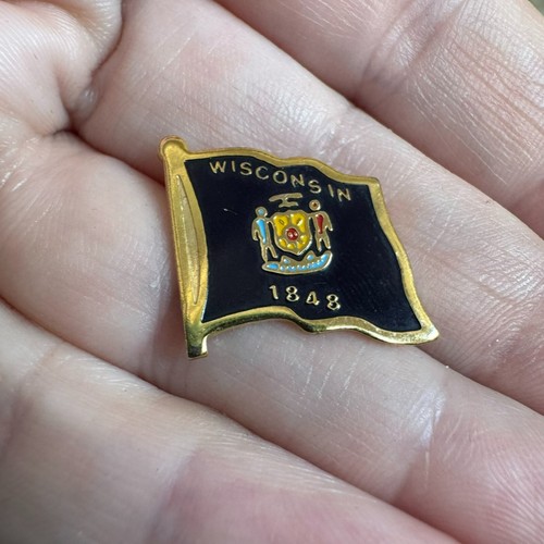 Vintage Wisconsin State Flag Souvenir Lapel Pin | eBay