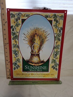 New Belgium Brewing Sunshine Wheat Beer Metal Tin Wall Sign 12 X 16.25 ...