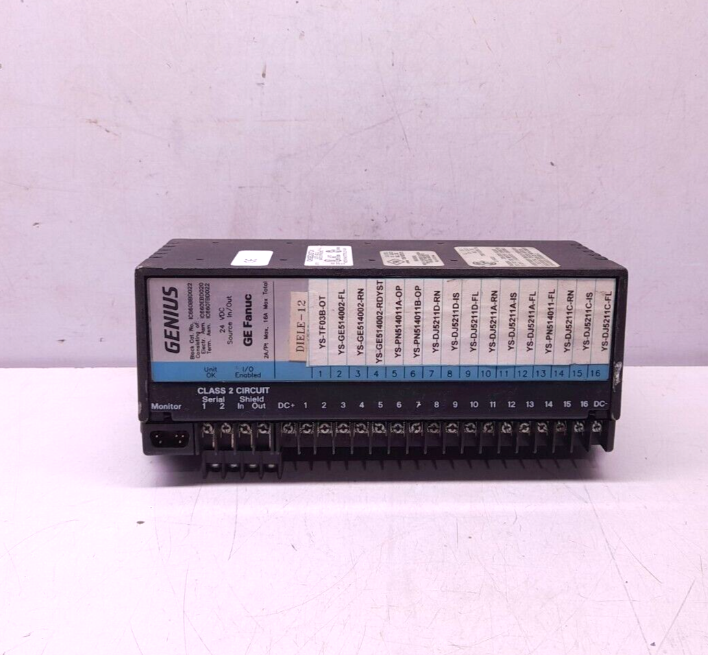 GE GENIUS Block IC660BBD022 24VDC 16PT / Electrical Module ...