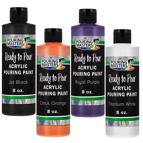 Pouring Masters Halloween 4-Color 8-Ounce Pouring Paint Kit - Acrylic ...
