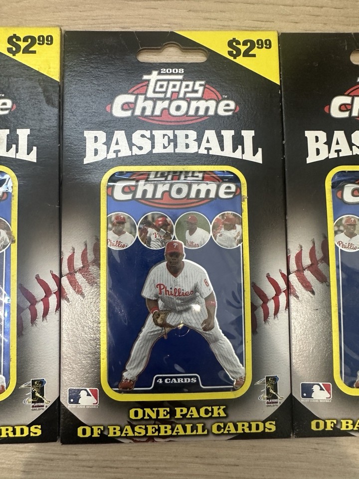 (3x) 2008 Topps Chrome Baseball Sealed Retail Packs | eBay
