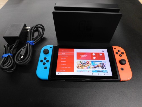 Nintendo Switch v1 Video Game Console HAC-001 Pink/Blue Joycons w/Dock ...