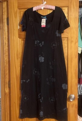 Fresh produce Cotton Dress Sz S NWT Black Floral Bombay Bloom Garden ...