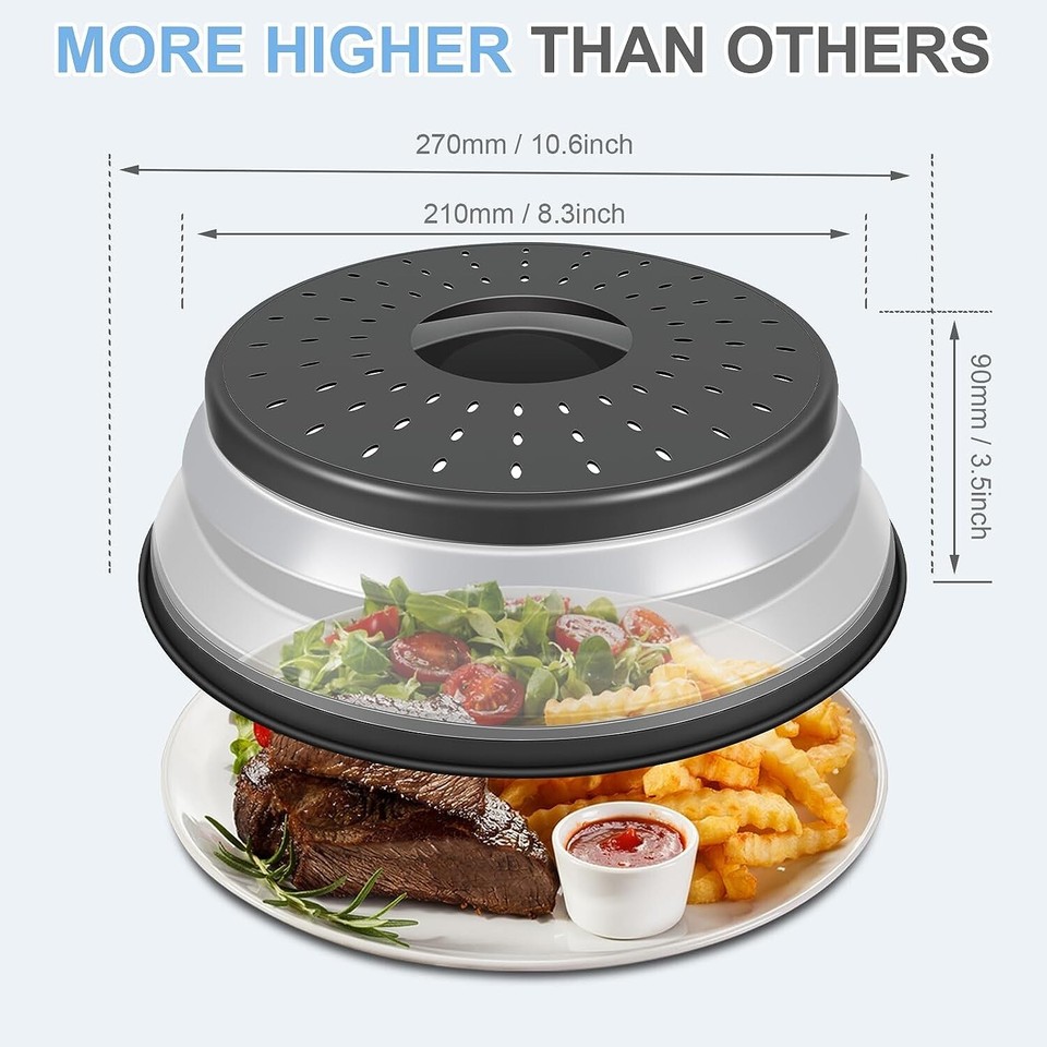 Collapsible Microwave Plate Cover Lid Food Dish Splatter Shield Guard ...